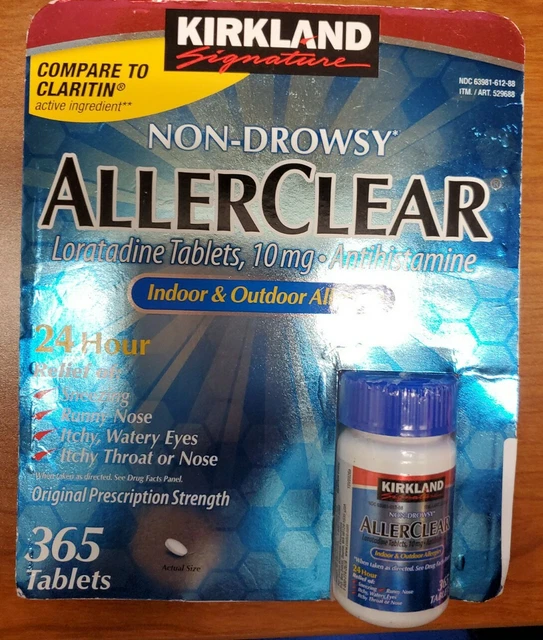 KIRKLAND SIGNATURE ALLERCLEAR,LORATIDINE 10mg Tablets - 365 Count,exp9 ...