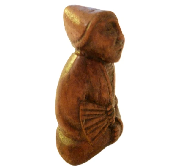 JAPON 19ÈME - Statuette en buis d'un poète en habit de cour assis EUR ...