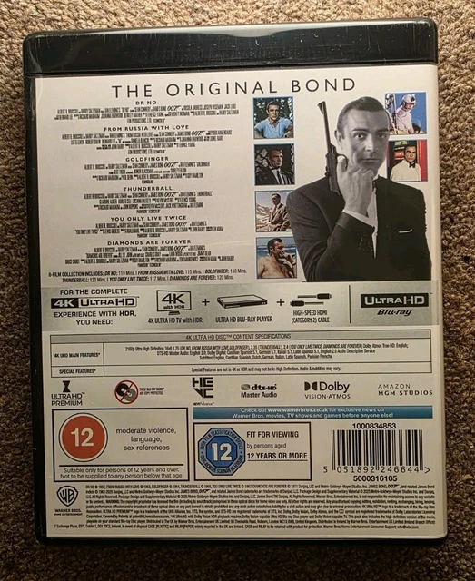 JAMES BOND: SEAN Connery 6-Film Collection 4K Ultra HD Brand New UK £73 ...