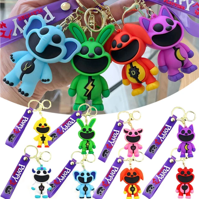 4/8PCS SMILING CRITTERS Figure Keychain Poppy Playtime Figurines Charms ...