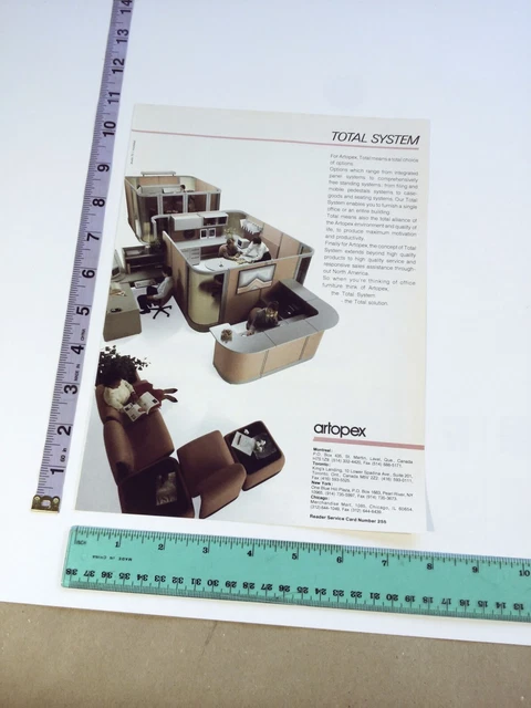 VINTAGE MAGAZINE CLIPPING - office panel system photo Artopex Print Ad ...