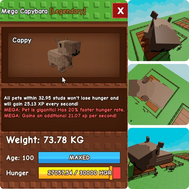 GROW A GARDEN Titanic Mega Capybara Age 100 Online 24/7 Fast Delivery ...