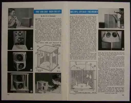 SPEAKER CABINET 1954 HowTo build PLANS Infinite Baffle & Back Loaded £7 ...