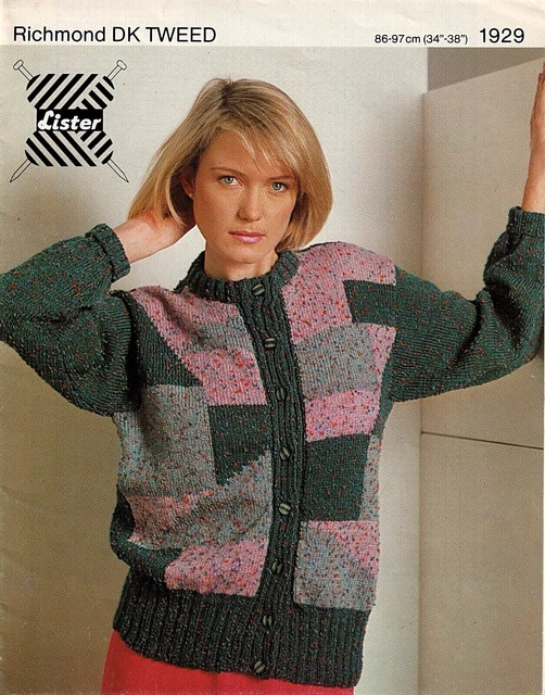 LISTER RICHMOND DK Tweed KNITTING PATTERN, Women Jacket £0.85 - PicClick UK