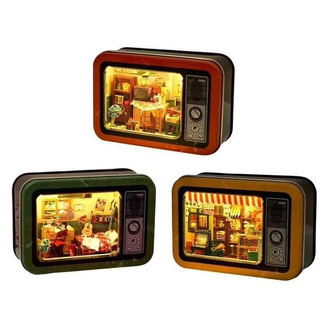Wooden Box Theatre Dollhouse Tin Box Diy Dollhouse Furniture