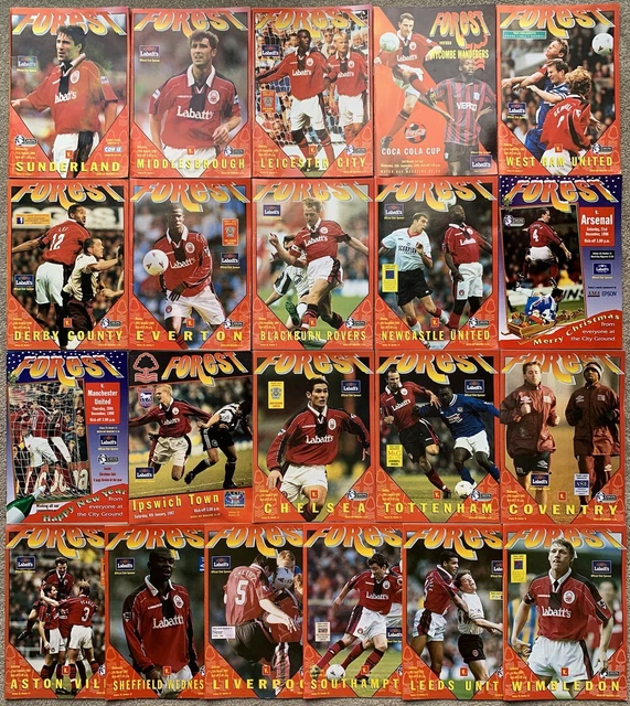 NOTTINGHAM FOREST FC 1996 1997 Complete Season Football Programme ...