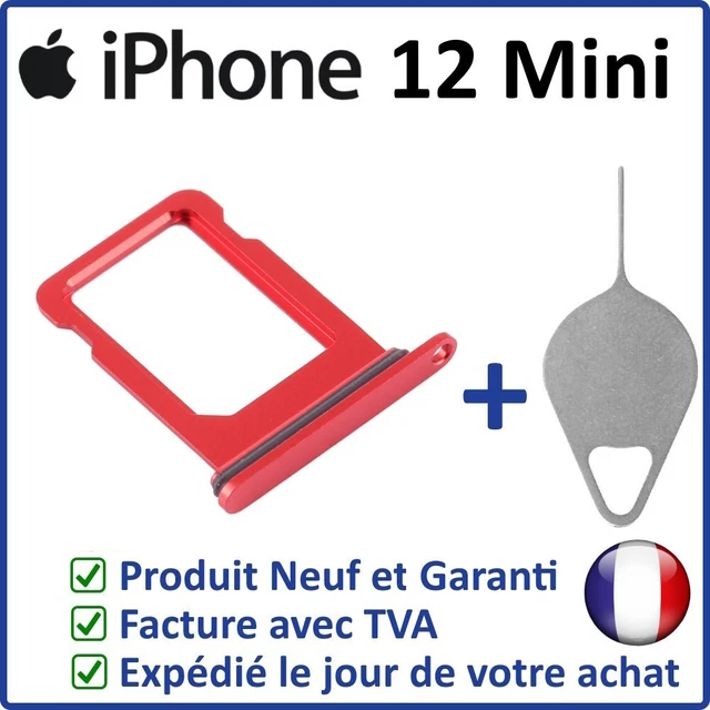 TIROIR CARTE SIM De L'iphone 12 Mini Rouge Avec Joint Étanche + Outil ...