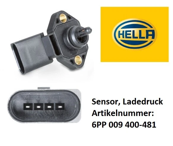 HELLA SENSOR PRESSURE sensor suction tube pressure charge pressure MAP charge pressure sensor ...