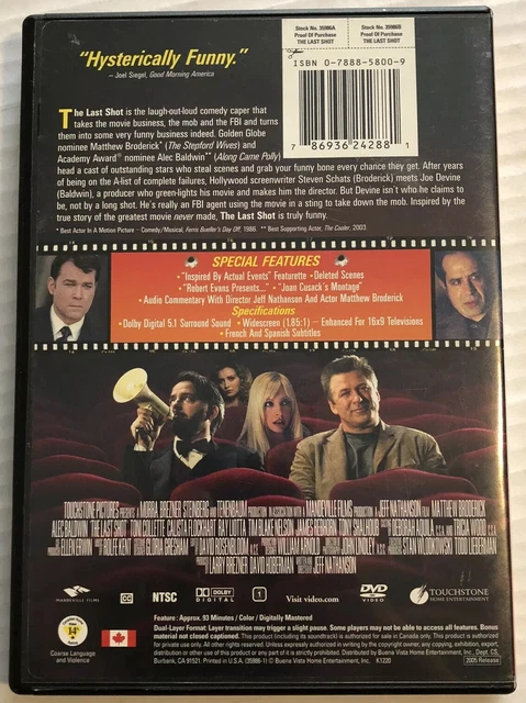 THE LAST SHOT (DVD, 2005, OOP, Matthew Broderick, Alec Baldwin ...