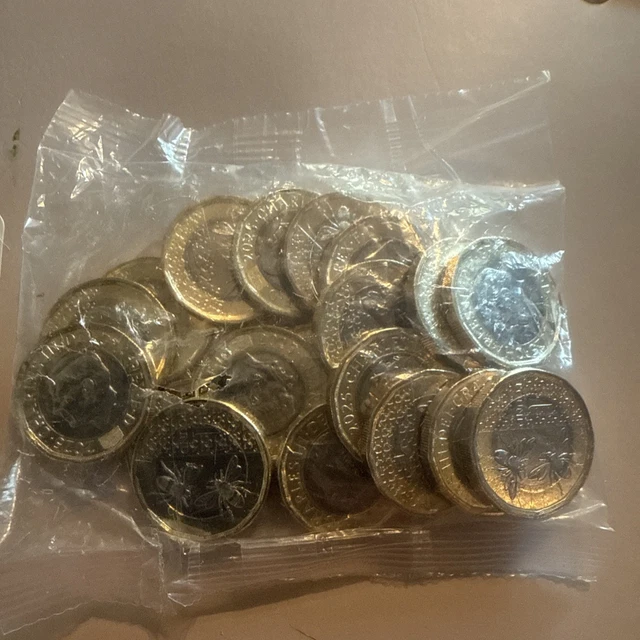 2025 KING CHARLES III Bee £1 Pound Coins in a Sealed Bag Of 20 Coins ...