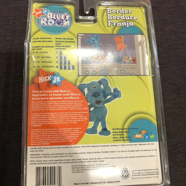 NICK JR BLUES Clues Room Wallpaper Border New 15' Baby Nursery Infant £ ...