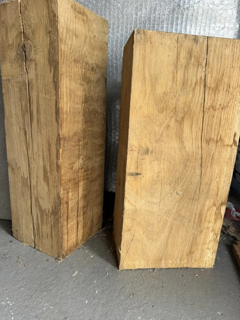 2 X SOLID Heavy Rough Sawn Oak Beams Timber Wood Planks £18.00 ...