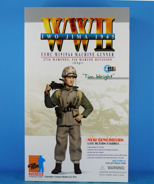 DRAGON 1:6 FIGURE WW2 USMC Marine Army Soldier M1919A4 Machine Gun ...