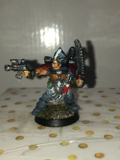 WARHAMMER 40K CLASSIC Space Wolves Wolf Scout Sergeant w/ Pack painted ...