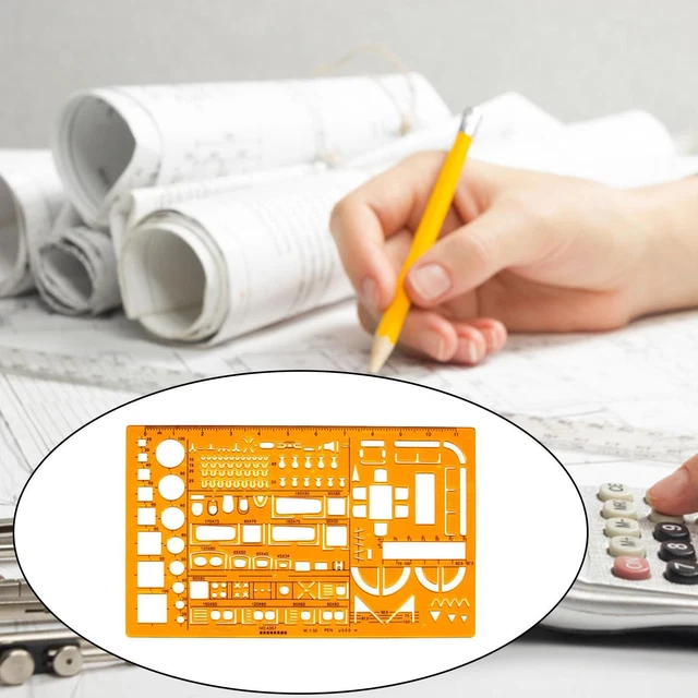 ARCHITECT TEMPLATES STENCIL Ruler Drawing Tools Furniture Symbols ...