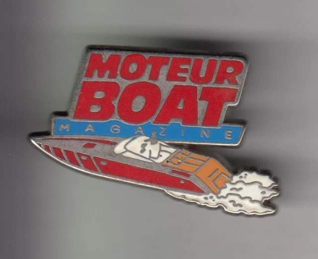 RARE PINS PIN'S .. Bateau Boat Moteur Motor Hors Bord Presse Magazine ...