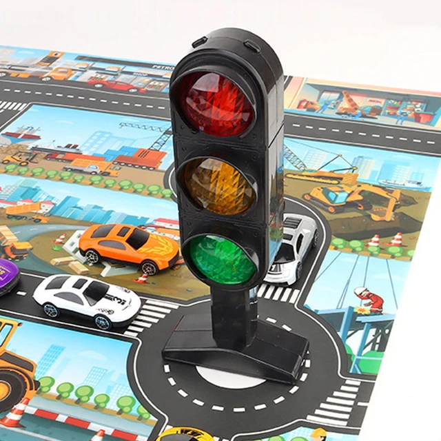 KIDS MINI ROAD Safety Traffic Signal Stop Light Model Toy Crosswalk ...