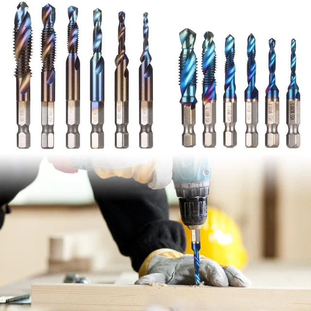 M4 M5 M6 M8 M10 Countersink Deburr Set Titanium Plated Bits Hex Shank ...