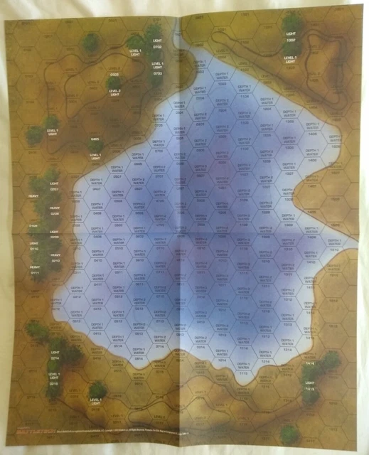 CLASSIC BATTLETECH PAPER Map Large Lakes #1 from Map Set Compilation #1 ...