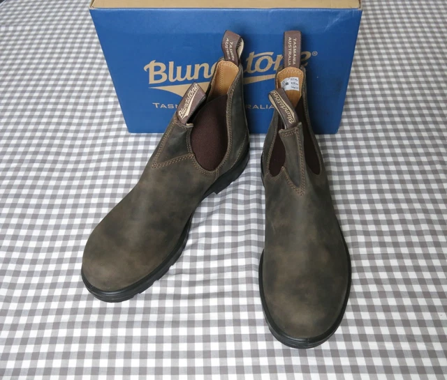 BLUNDSTONE #585 CLASSICS chelsea boots rustic brown leather AU/UK 10 US ...