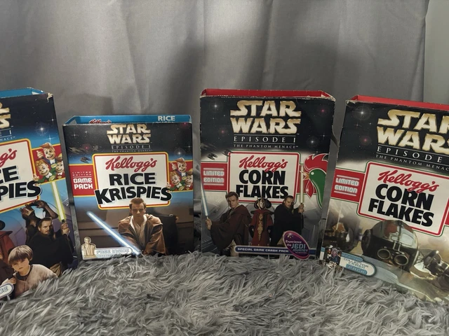 KELLOGGS RICE CRISPIES/CORNFLAKES Star Wars Episode 1 Cereal Boxes From ...