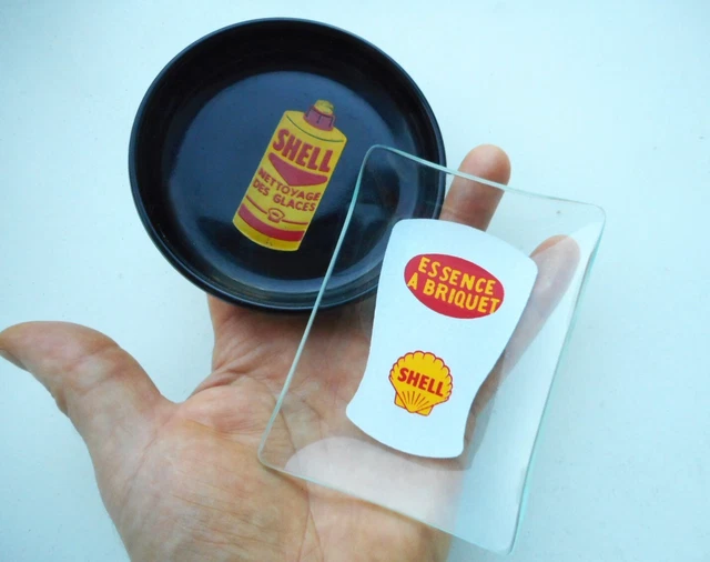 ANCIEN 2 RAMASSE monnaie vide poche publicitaire SHELL station pompiste ...