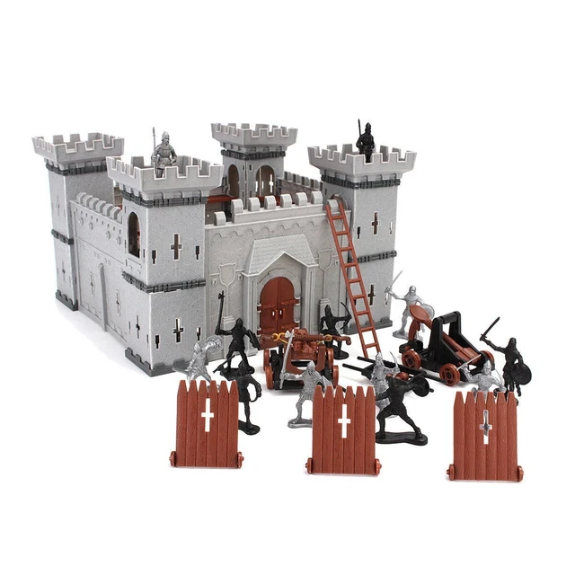 MEDIEVAL CASTLE TOY Knights Catapult-Soldiers Infantry Figures Playset ...