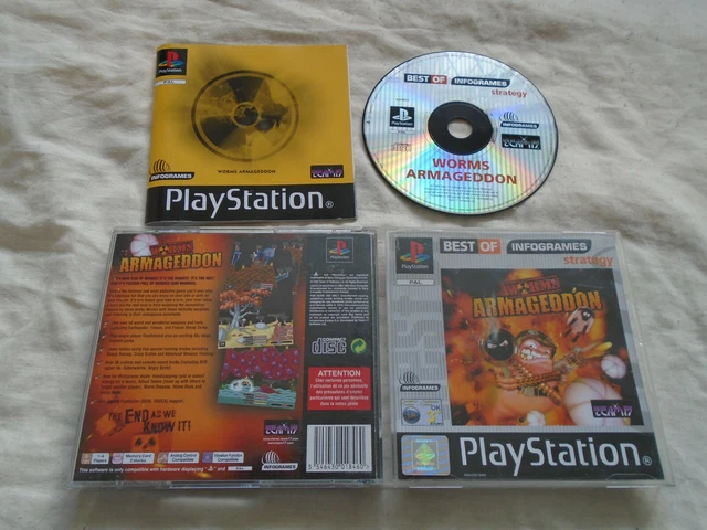WORMS ARMAGEDDON PS1 (COMPLETE) black label Sony PlayStation classic £7 ...