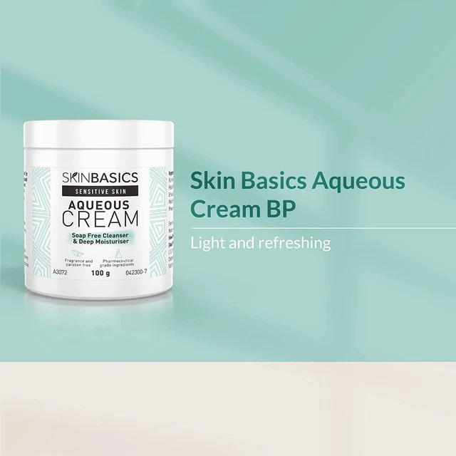 SKIN BASICS AQUEOUS Cream BP Jar 100G - Gentle Soap Free Cleanser Wash ...
