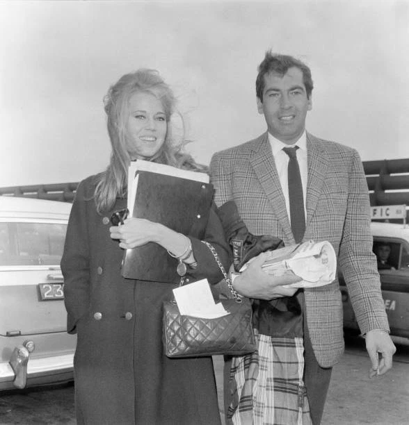 JANE FONDA AMERICAN actress with husband film director Roger V- 1968 ... JANE FONDA AMERICAN actress with husband film director Roger V- 1968 ...