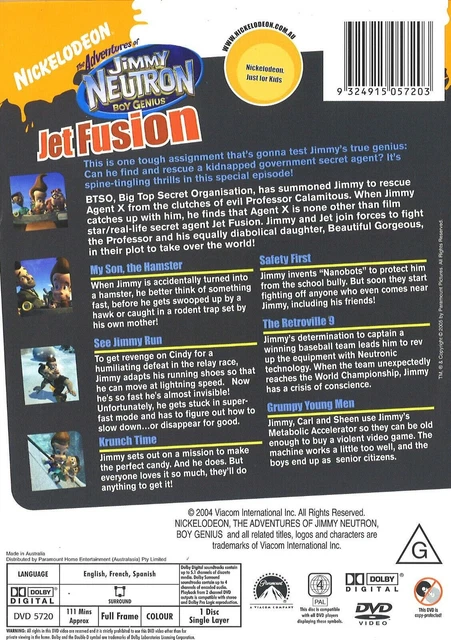 THE ADVENTURES OF Jimmy Neutron: Boy Genius: Jet Fusion (DVD, 2004) $14 ...