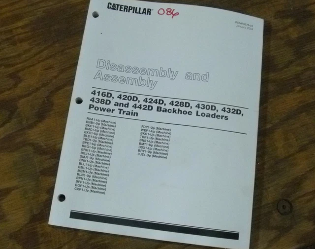 CATERPILLAR 430D 432D Backhoe Loader Powertrain Disassembly Assembly Shop Manual EUR 70,71 ...