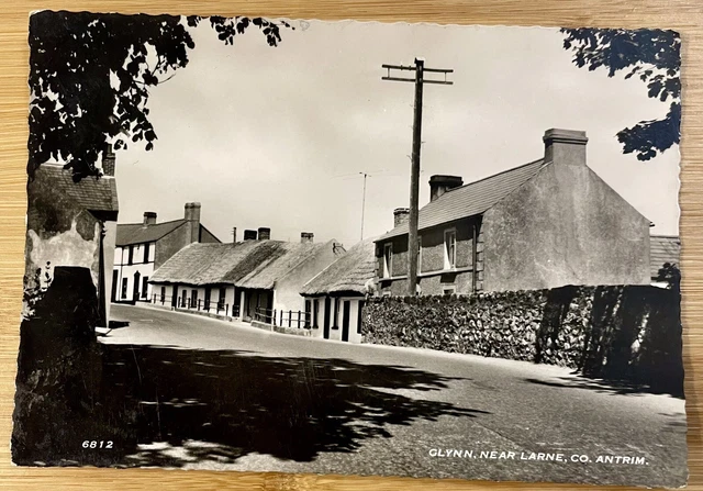 VINTAGE B & W Pc Of Glynn Near Larne, Co Antrim, RPPC. D Constance ...