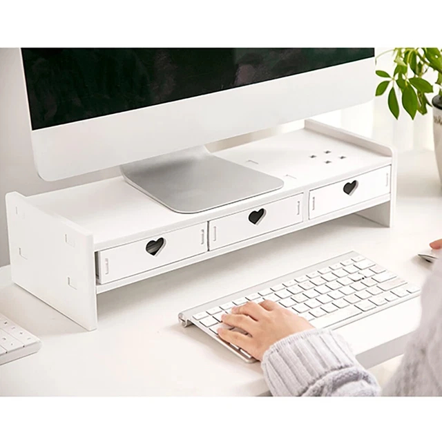 MONITOR LAPTOP STAND 1 2 3 Drawer Computer Support Riser Holder Desktop ...