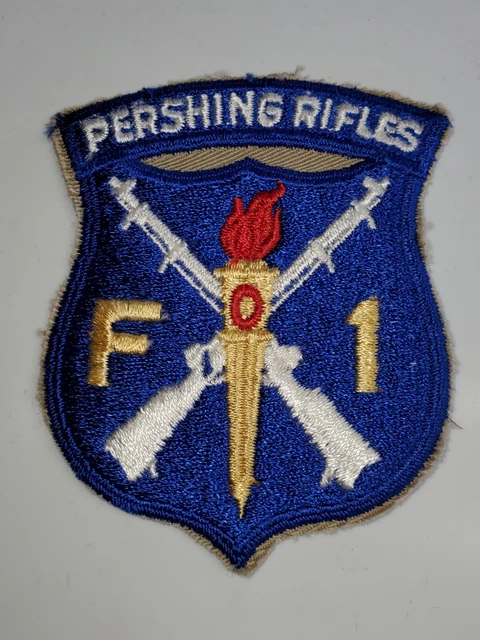 WWII 1950S US Army Pershing Rifles F-1 ROTC Academy State Guard Patch L ...