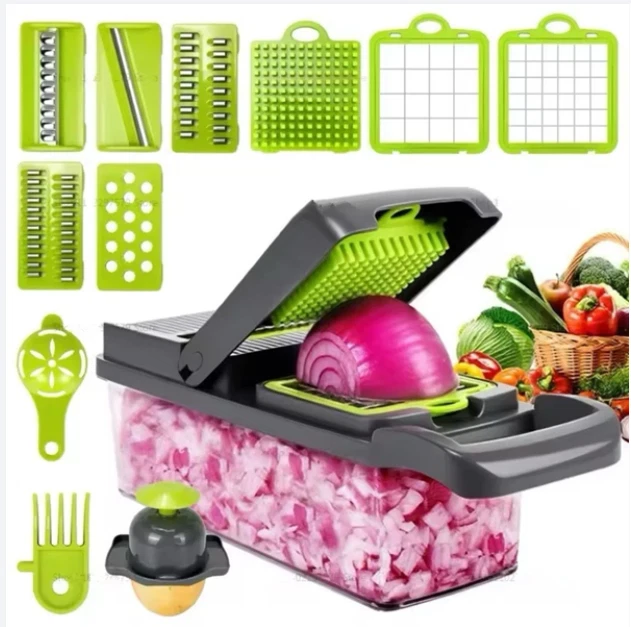 16 IN 1 Vegetable Chopper Slicer Dicer Cutter Food Container Kitchen ...