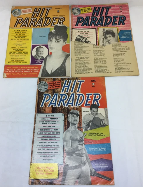 LOT DE 3 1960 Hit Parader Magazines~ Avril, Juin, Octobre EUR 4,61 ...