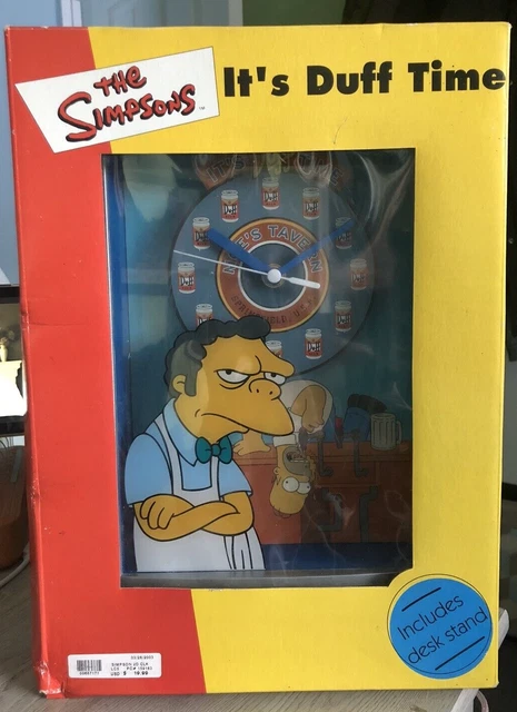 VINTAGE 2002 THE Simpsons It's Duff Time Desk or Wall Clock NEW in Box ...