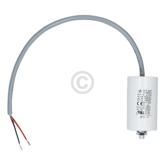 KONDENSATOR 16ΜF 400V HYDRA MSB MKP 16/400III/E2 UI mit Anschlusskabel ...