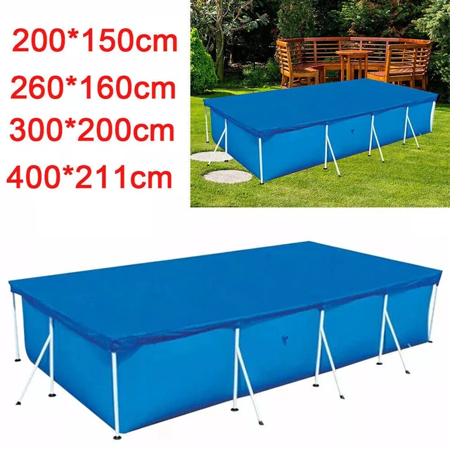 SWIMMING POOL COVER Rectangular Frame Outdoor Garden Family Paddling ...