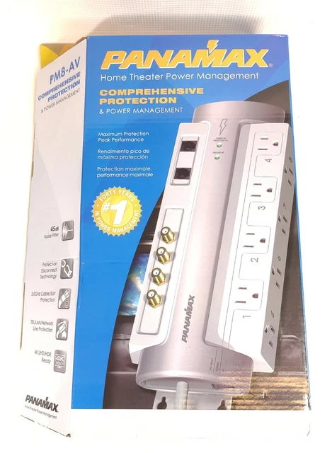 NEW PANAMAX PM8-AV Home Theater Power Surge Protector Gray £20.77 ...