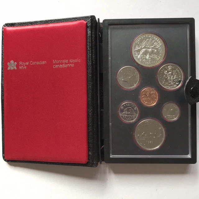 1980 ROYAL CANADIAN Mint Annual Coin Set with Silver Polar Bear Dollar ...
