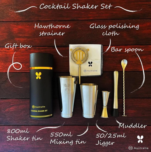 BOSTON COCKTAIL SHAKER Set Bartender Kit for Your Home Bar. Mix $81.98 ...