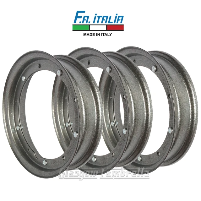 FA ITALIA SET of 3 x Vespa 10" Italian DIMPLED GRAPHITE EFFECT SPLIT ...