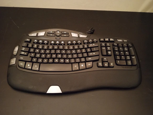 LOGITECH WAVE Y-UV90 Ergonomic Wired Corded USB Multimedia Keyboard ...