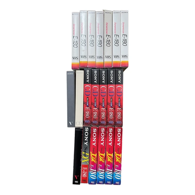 SONY BLANK VHS Cassette Tapes Bundle - 20 Mixed Types E-180 Collection ...