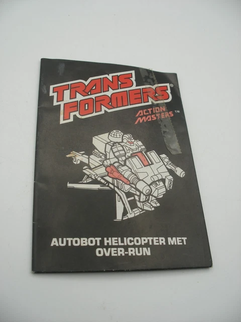 HASBRO 89 TRANSFORMERS G1 Action MAsters AUTOBOT OVER-RUN Notice ...