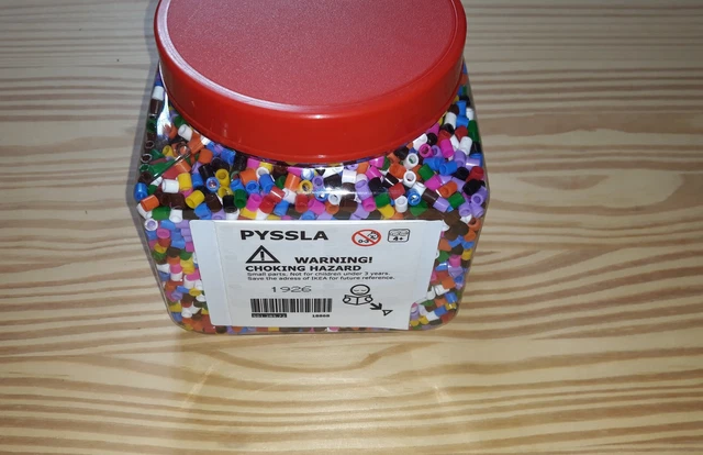 1 KANISTER PERLEN Mehrfarbig Pyssla Bügelperlen Pixel Art EUR 7,00 ...