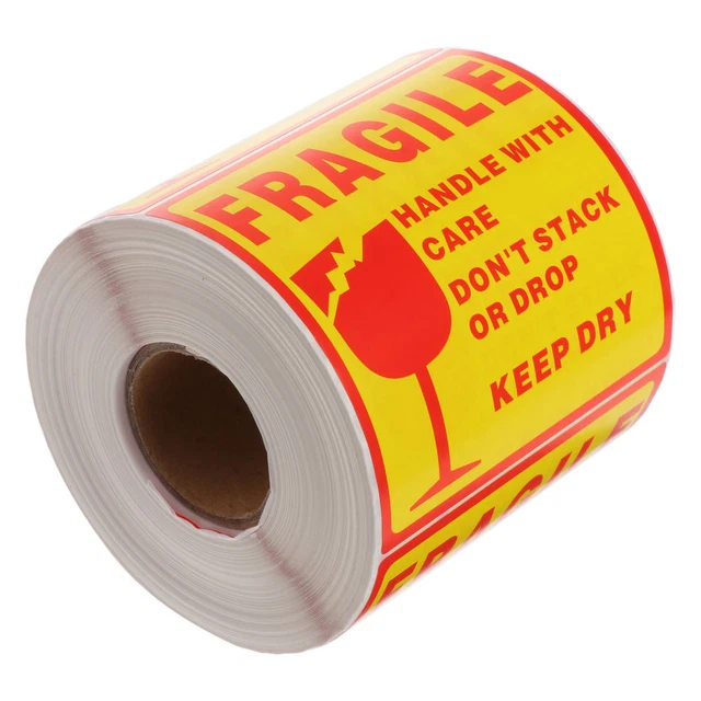 SMALL FRAGILE STICKERS Shipping Warning Labels Package Clear Printing £ ...