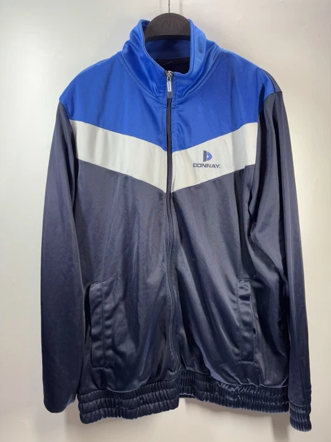 VINTAGE DONNAY TRACK Top retro 90s windbreaker Dark Blue UK Large £21. ...